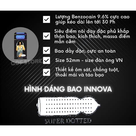 Mua Bao Cao Su Gai Lớn Innova đen Kéo Dài Thời Gian Chống Xuất Tinh Sớm