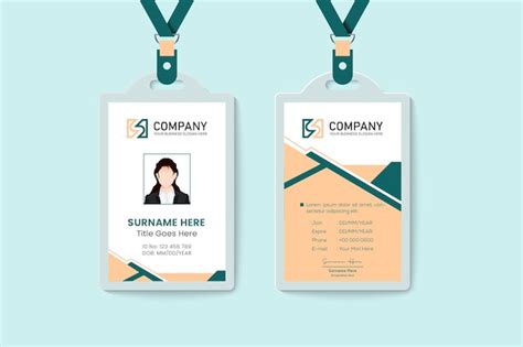 Premium Vector Abstract Style Blue Color Id Card Template