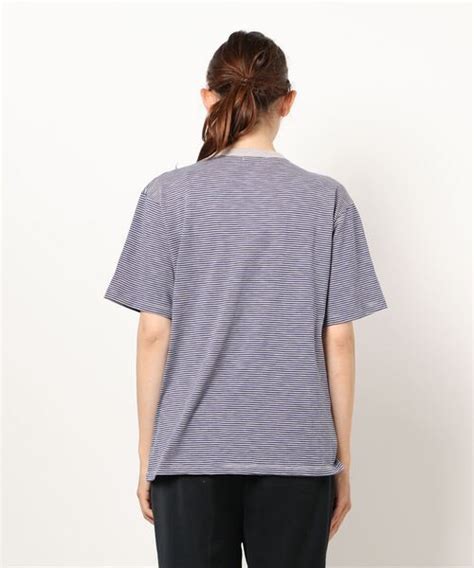 Samansa Mos2（サマンサ モスモス）の「ミジンボーダーロゴプリントtシャツ（tシャツカットソー）」 Wear
