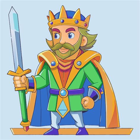 Un Dibujo De Dibujos Animados De Un Caballero Con Una Espada Y Una