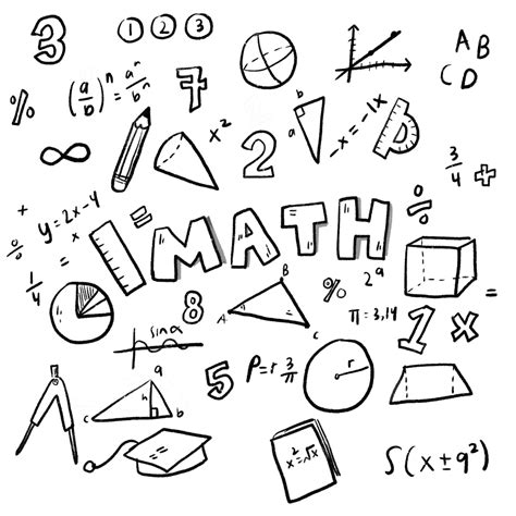 Math Doodle With Numbers Free Printable Math Drawing Table Drawing Doodle Drawing Png