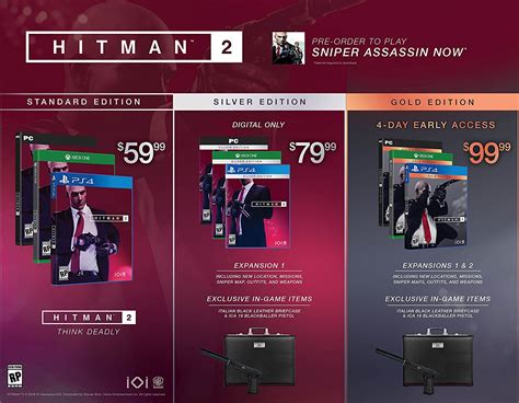Hitman 2 Standard Silver And Gold Editions Rxboxone