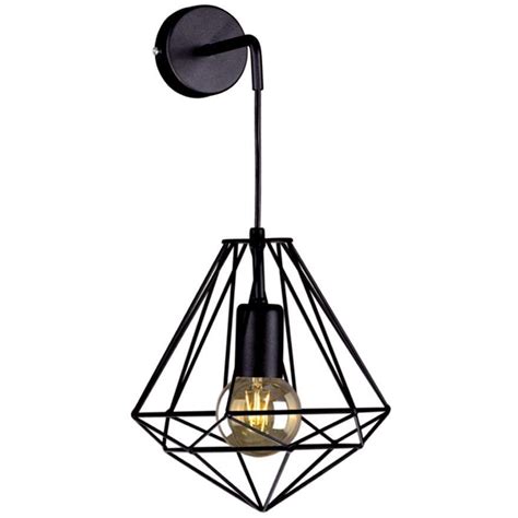 Kinkiet LAMPA druciana K 4008 Kaja ścienna OPRAWA metalowa klatka industrialna czarna KAJA