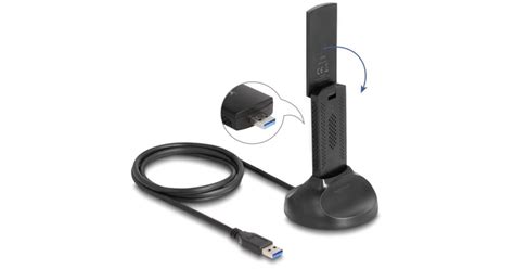 Delock Wi Fi 6e Dual Band Wlan Usb Adapter Ax3000 Wlan Adapter Zwart