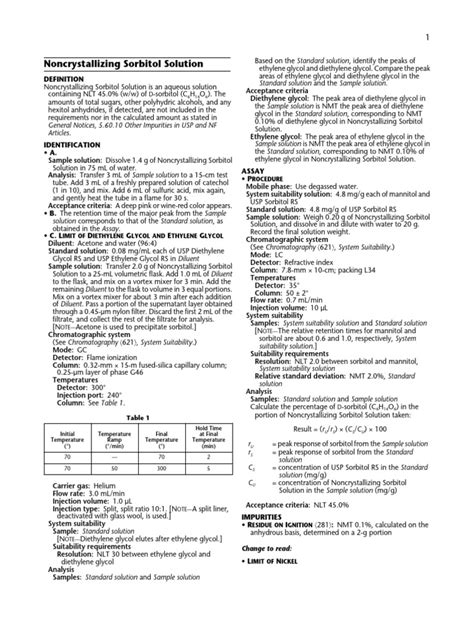 Noncrystallizing Sorbitol Solution Usp 46 Nf41 Pdf Analytical