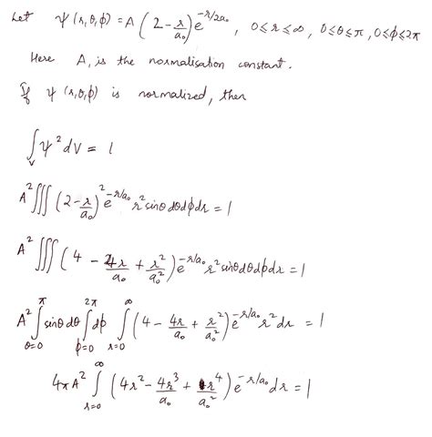 answered 3 normalize the following 2s wavefunction r 0 0 2