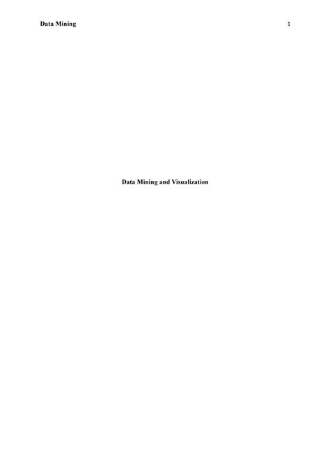 Data Mining And Data Visualization Data Mining Data Mining And Visualization The Studocu