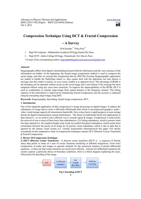 Compression Technique Using Dct Fractal Compression Pdf