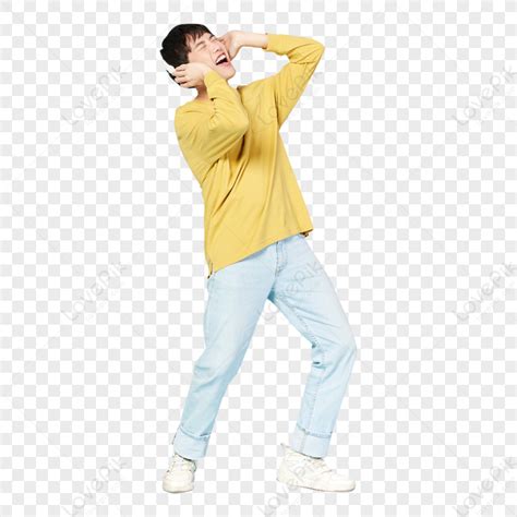 젊은 대학생들이 헤드폰을 착용하는 행복한 듣는 음악을 착용 Png 일러스트 무료 다운로드 Lovepik