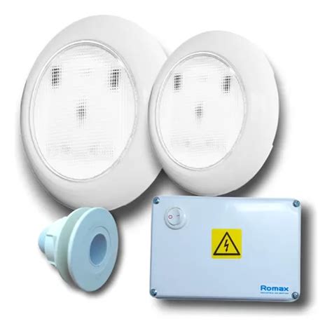 Kit Completo Luces Superled Vulcano Para Pileta Blanca W