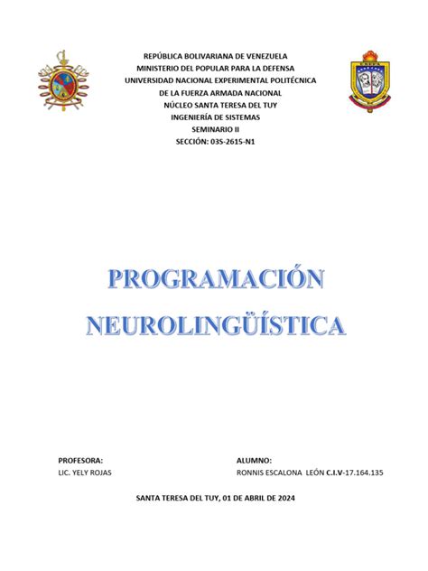 Programacion Neurolinguistica Pdf Programación Neurolingüistica