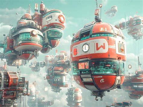 Visionary Scene Depicting Cargo Container Carriers With Advanced