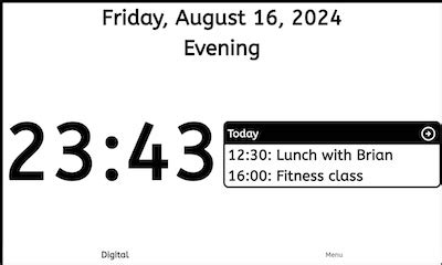 Calendar Clock Settings