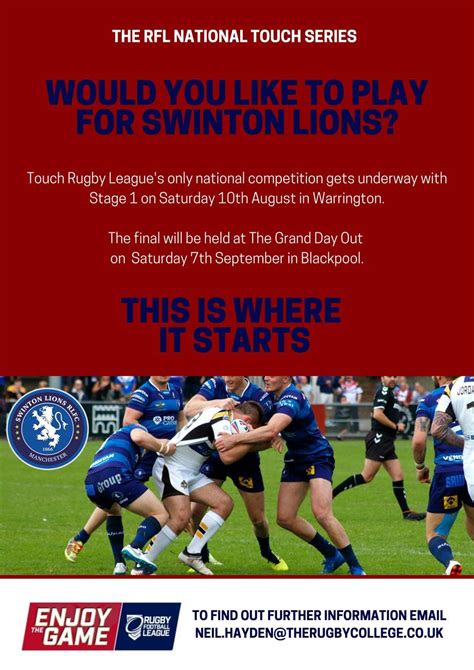 😏 Want To Represent The Lions And Swinton Lions Rlfc
