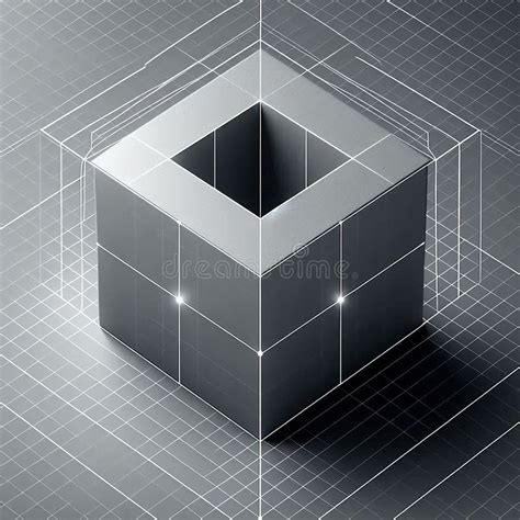 Three Dimensional Grey Cube Centered Within A Three Axis Graphing Space