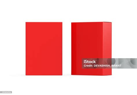 고립 된 흰색 배경에 빨간색 빈 골판지 패키지 상자 모형 템플릿 디자인 프리젠 테이션 준비 3d 일러스트 0명에 대한 스톡 사진 및 기타 이미지 Istock