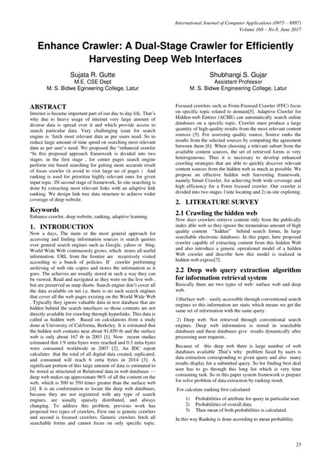 Pdf Enhance Crawler A Dual Stage Crawler For Efficiently Harvesting