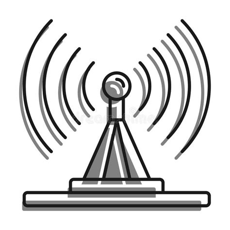 Linear Icon Tv Antenna Transmits Signal Radio And Television Day Stock Vector Illustration