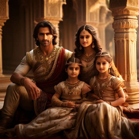 Arjun In Mahabharat With Draupadi And Subhadra In Palace Wit By