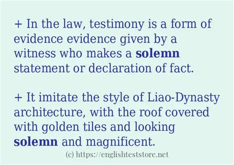 Solemn Sentence Examples Englishteststore Blog