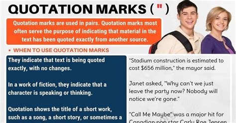 Learn How And When To Use Quotation Marks With Example Sentences And Infographic You Will