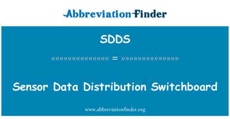 Sdds Stands For Sensor Data Distribution Switchboard Abbreviation Finder