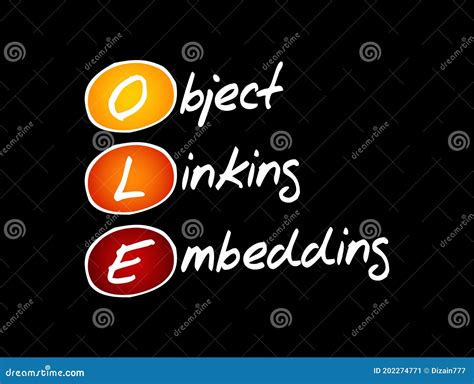 OLE Object Linking And Embedding Acronym Stock Illustration