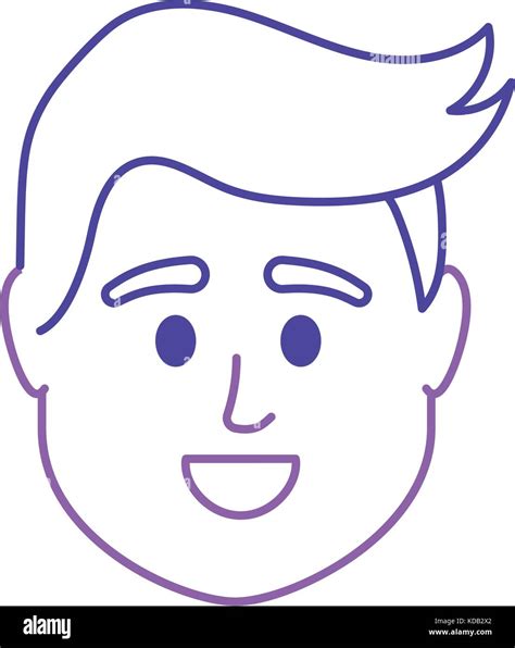 Line Avatar Man Head To Social User Vector Illustration Stock Vector
