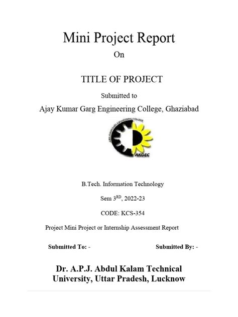 Mini Project Format Pdf