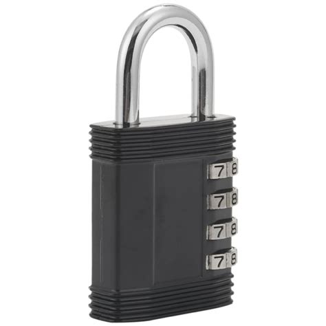 4 Digit Code Padlock For Lockers Resettableandweatherproof Black