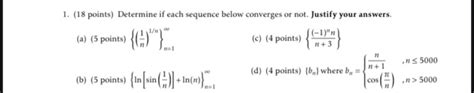 solved 1 18 points determine if each sequence below
