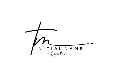 Initial Tm Signature Logo Template Vector Hand Drawn Calligraphy