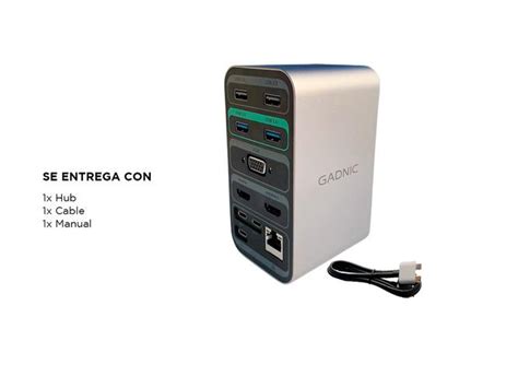 Hub Estación De Acoplamiento Usb C Gadnic Monitor Dual Windows Mac Bidcom
