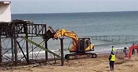 Watch Diggers Move In To Dismantle Colwyn Bay Pier North Wales Live