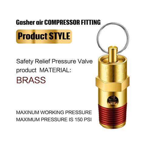 수 Npt 안전 밸브 압력 릴리프 밸브 공기 압축기 체크 밸브 150 Psi 설정 압력 14 인치 4 개 배관