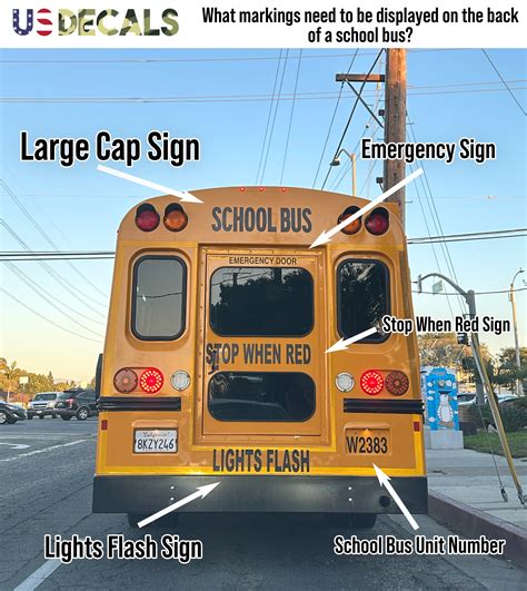What Lettering Decal Stickers Are Required For A School Bus Us Decals