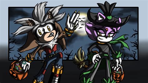 Silver And Blaze Dressing Up For Halloween Fanart Rsilverthehedgehog