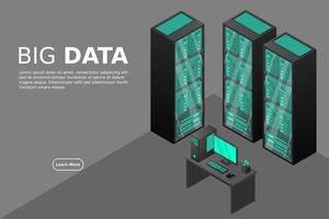 Web Hosting And Big Data Processing Server Room Rack 4902220 Vector