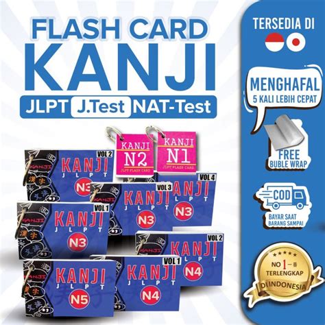 Flashcard Kanji Jlpt N5 N4 N3 N2 N1 Kamus Belajar Dan Menghafal Cepat Bahasa Jepang Kartu