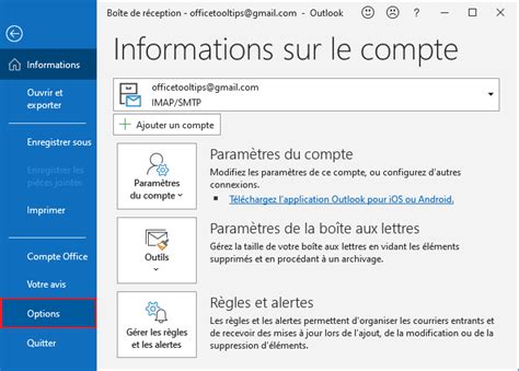 Options de réponse et de transfert Microsoft Outlook 365