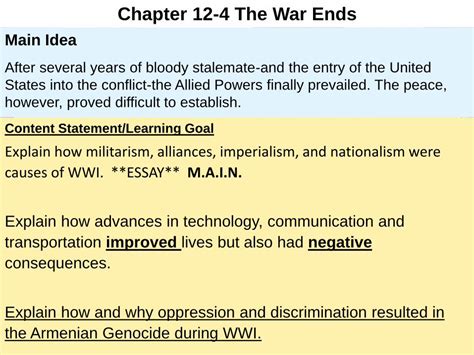 pdf world war i section 4 chapter 12 4 the war ends 12 4 powerpoint4