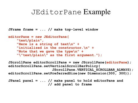 Ppt Efficient Text Component Implementation With Jtextcomponent And Jtextarea Powerpoint