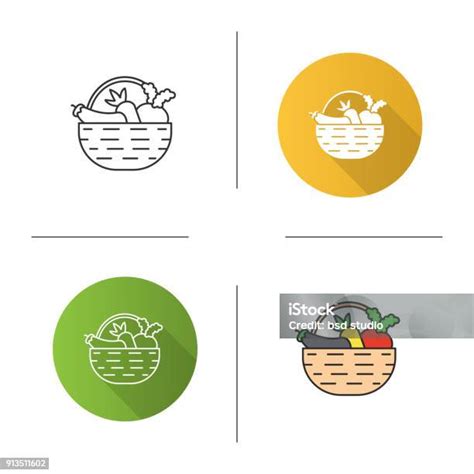 籃子蔬菜圖示向量圖形及更多十字花科圖片 十字花科 單線 圖標集 Istock