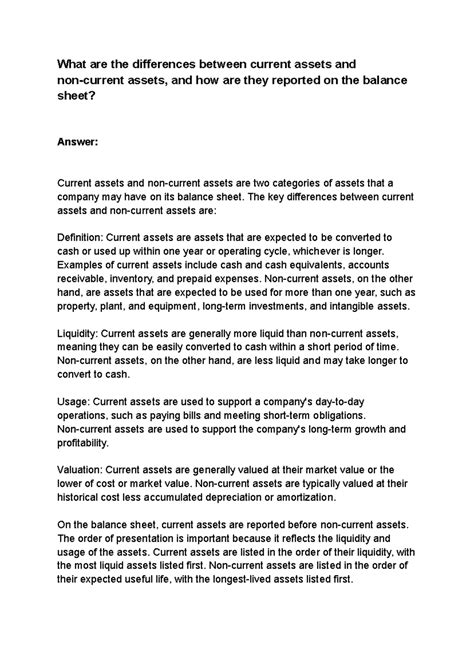 What Are The Differences Between Current Assets And Non Current Assets And How Are They