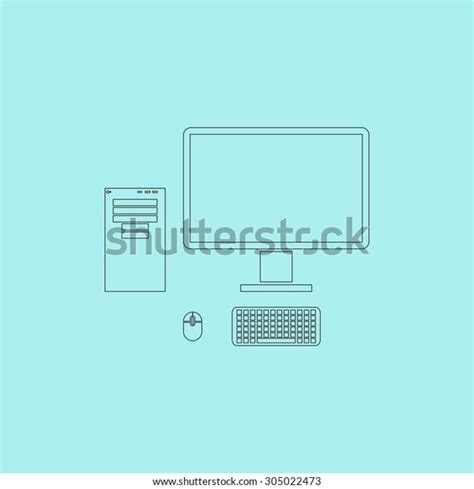 Computer Case Monitor Keyboard Mouse Stock Vector Royalty Free