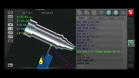 19 cnc simulator app g72 g75 g76 Çevrimleri Örnek uygulama youtube