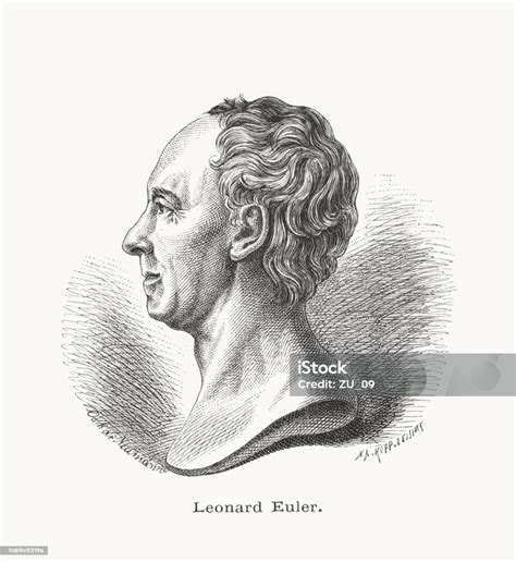 Leonhard Euler Swiss Mathematician Wood Engraving Published In 1877