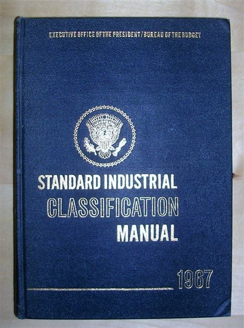 Standard Industrial Classification Manual 1967 Price Includes Sandh
