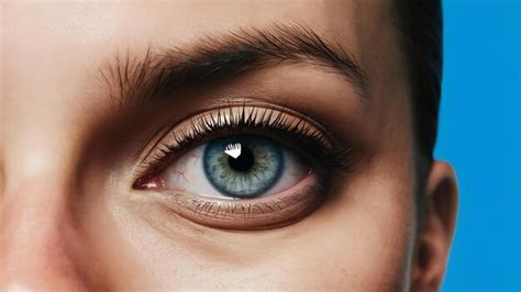 Premium Photo Closeup Of Eye With Blue Overlay