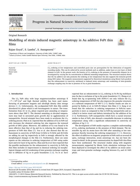 Pdf Modelling Of Strain Induced Magnetic Anisotropy In Au Additive